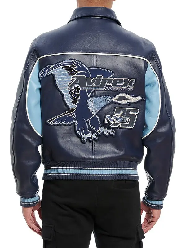 Avirex Nitro-Run Leather Jacket - Jet Black | Editorialist